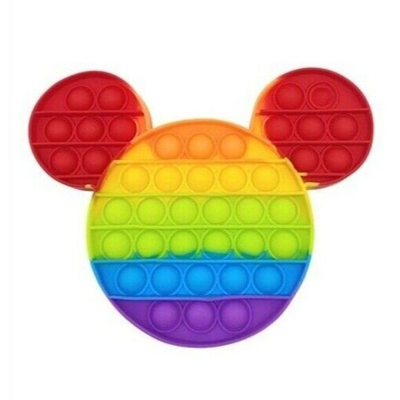 Toys | Fidget Toy Mickey Mouse Ears Push Pop Bubble Rainbow Silicone ...